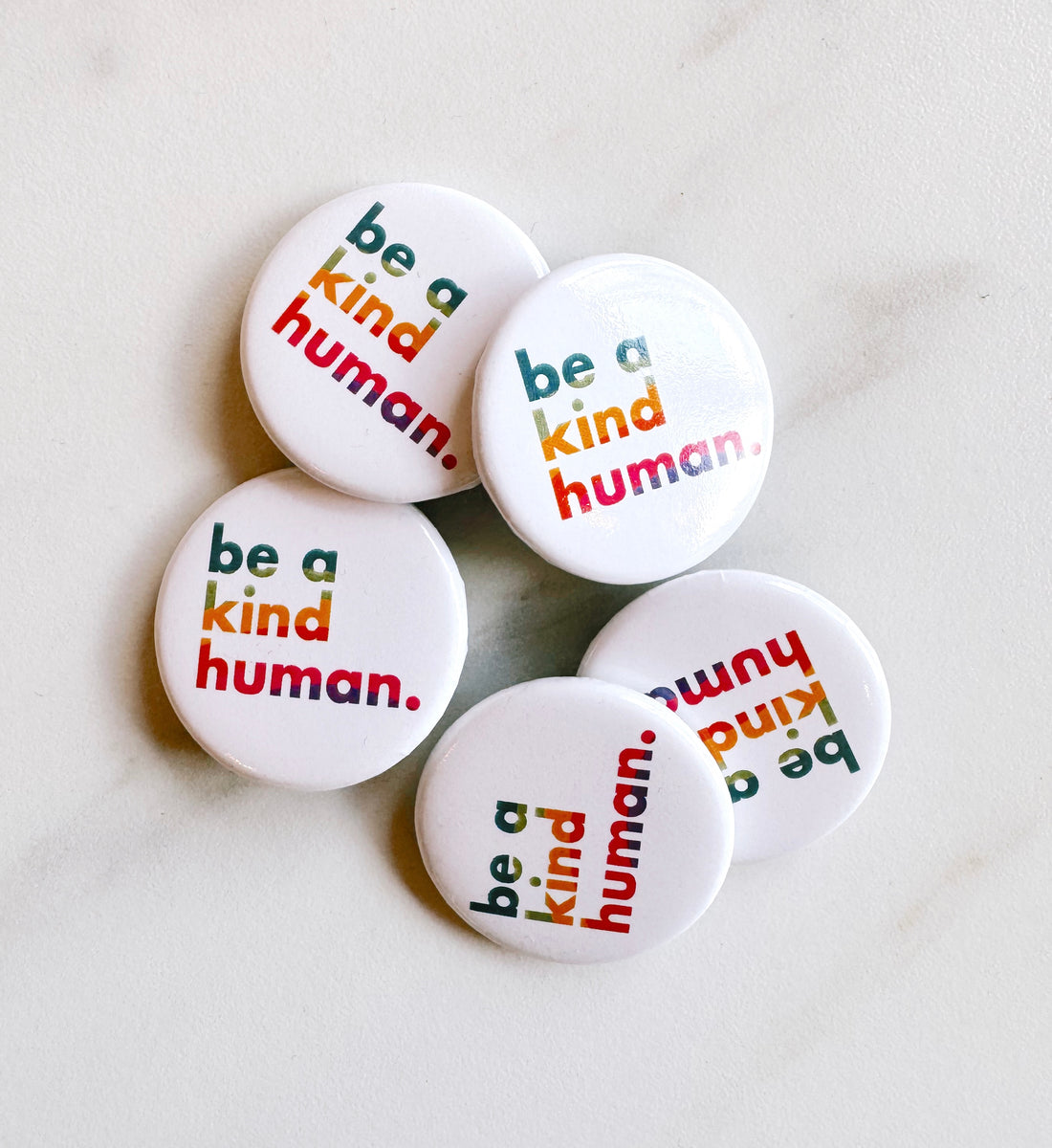 Be a Kind Human Button // Rainbow – Jenny in the City